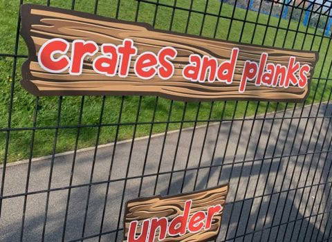 Crates and Planks Signs for Early Years, Indoor and Outdoor Wall ...