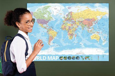 Topographical World Map and UK Map for Primary Schools - Design For ...