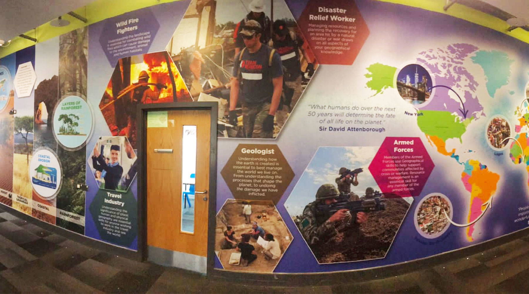 Neale Wade Academy Case Study | Geography Corridor Wall Art - Design ...